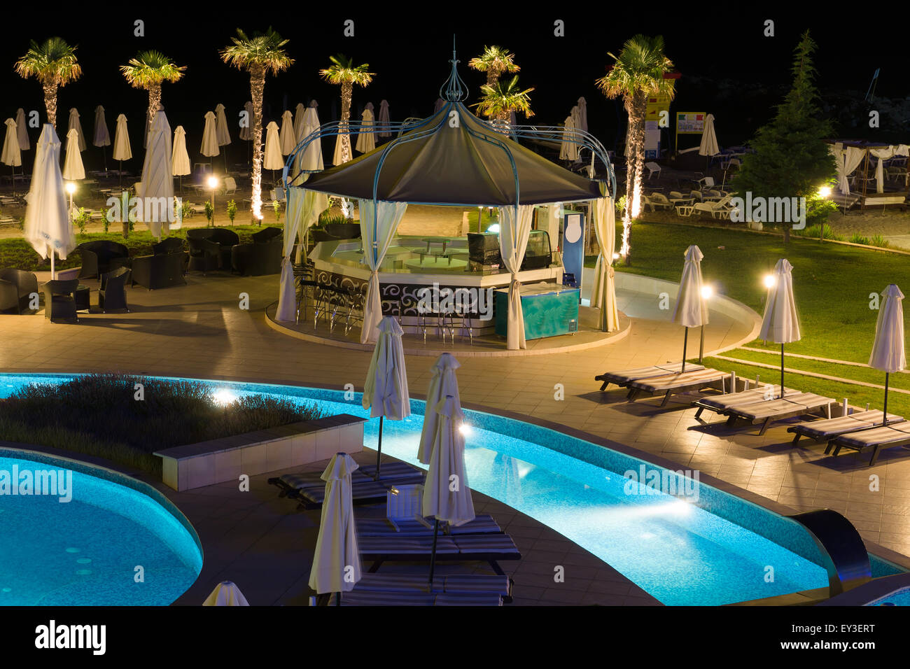 night hotel with the pool and trees the excellent vacation spot of ...