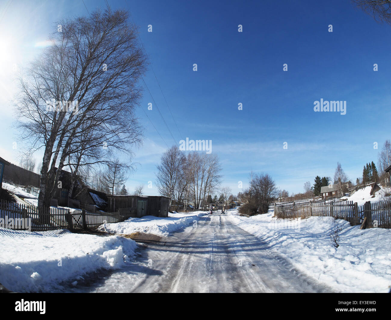 Russian village in winter Stock Photo - Alamy