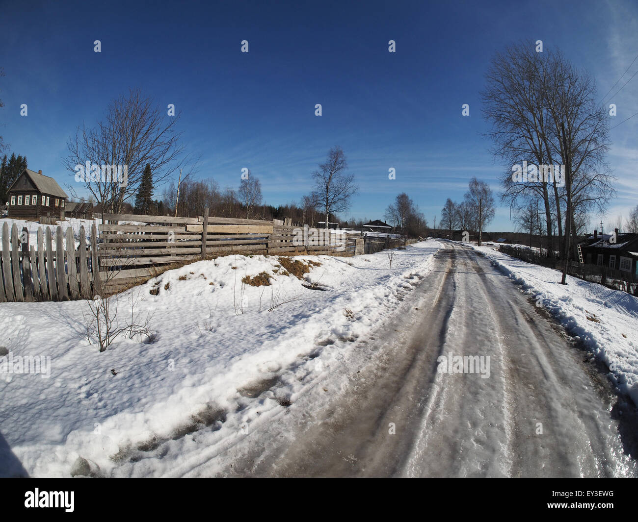 Russian village in winter Stock Photo - Alamy