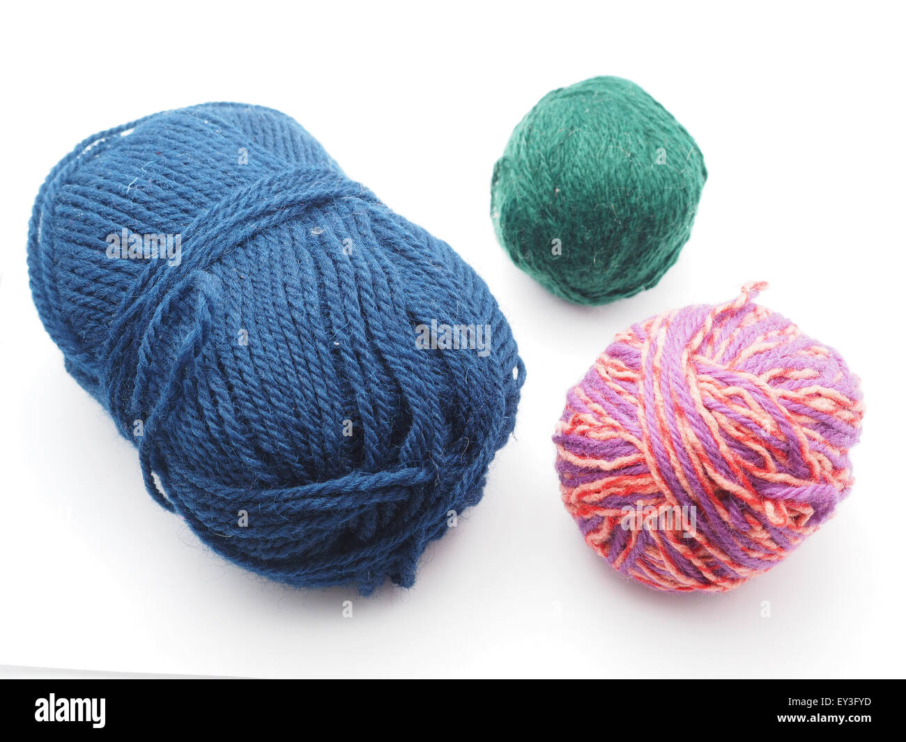 tangle with woolen threads on a white background Stock Photo - Alamy