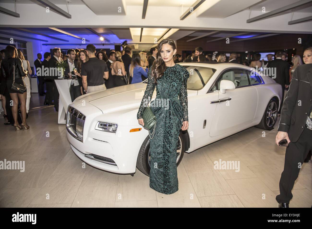 British model Rosie Roff at Karma International's Black & White Bentley ...