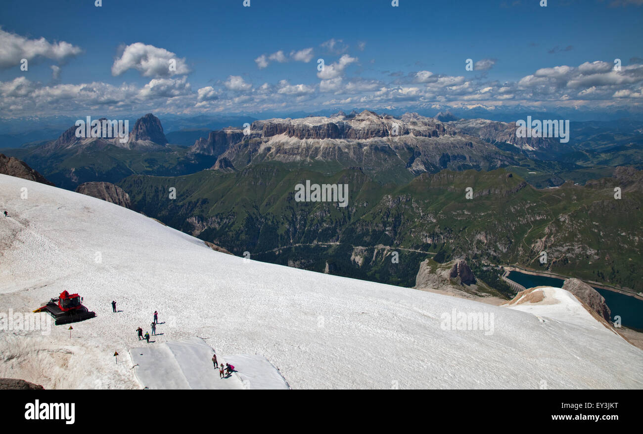 Sassolungo and Sella Massif as seen from Punta Rocca, the summit of the ...
