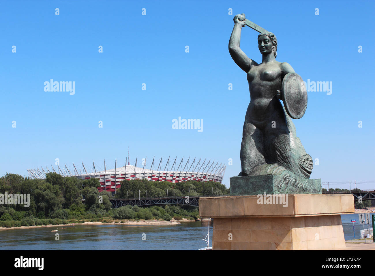 Warsaw's mermaid - the symbol of Warsaw Stock Photo - Alamy