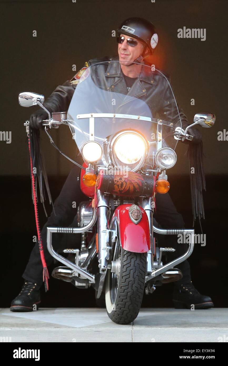 Twisted Sister frontman, Dee Snider rides his Indian motorcycle while ...
