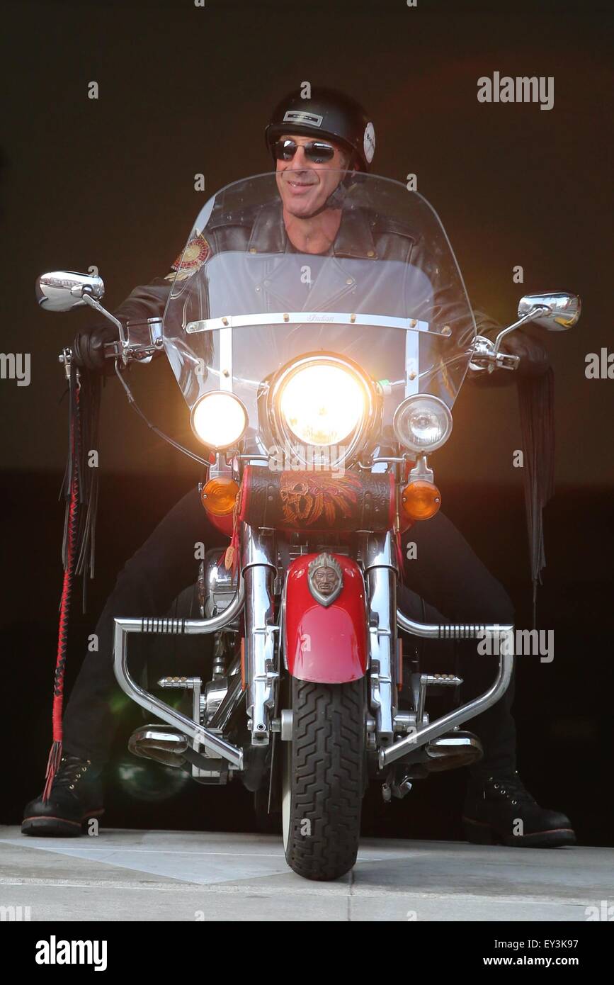 Twisted Sister frontman, Dee Snider rides his Indian motorcycle while ...