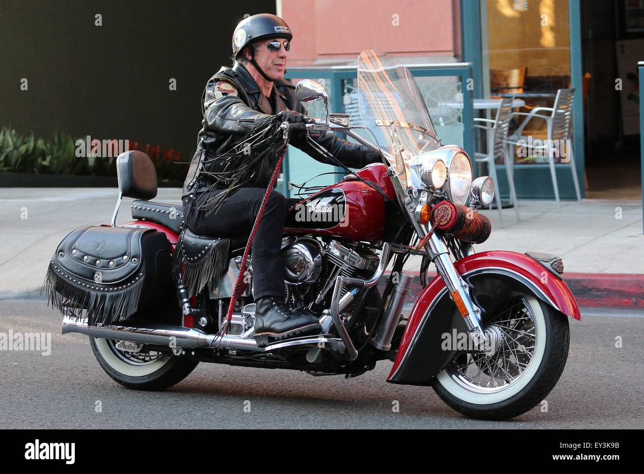 Twisted Sister frontman, Dee Snider rides his Indian motorcycle while ...