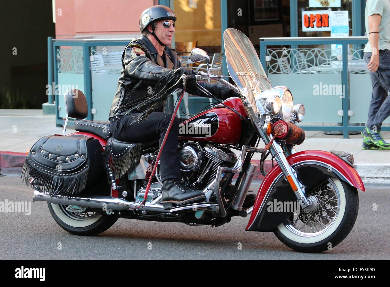 Twisted Sister frontman, Dee Snider rides his Indian motorcycle while ...