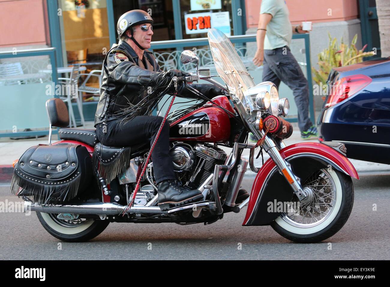 Twisted Sister frontman, Dee Snider rides his Indian motorcycle while ...