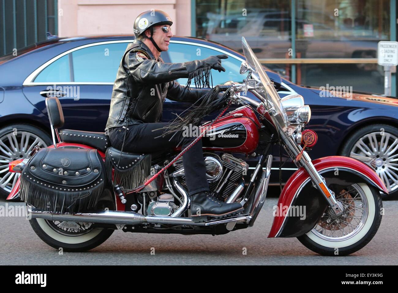 Twisted Sister frontman, Dee Snider rides his Indian motorcycle while ...
