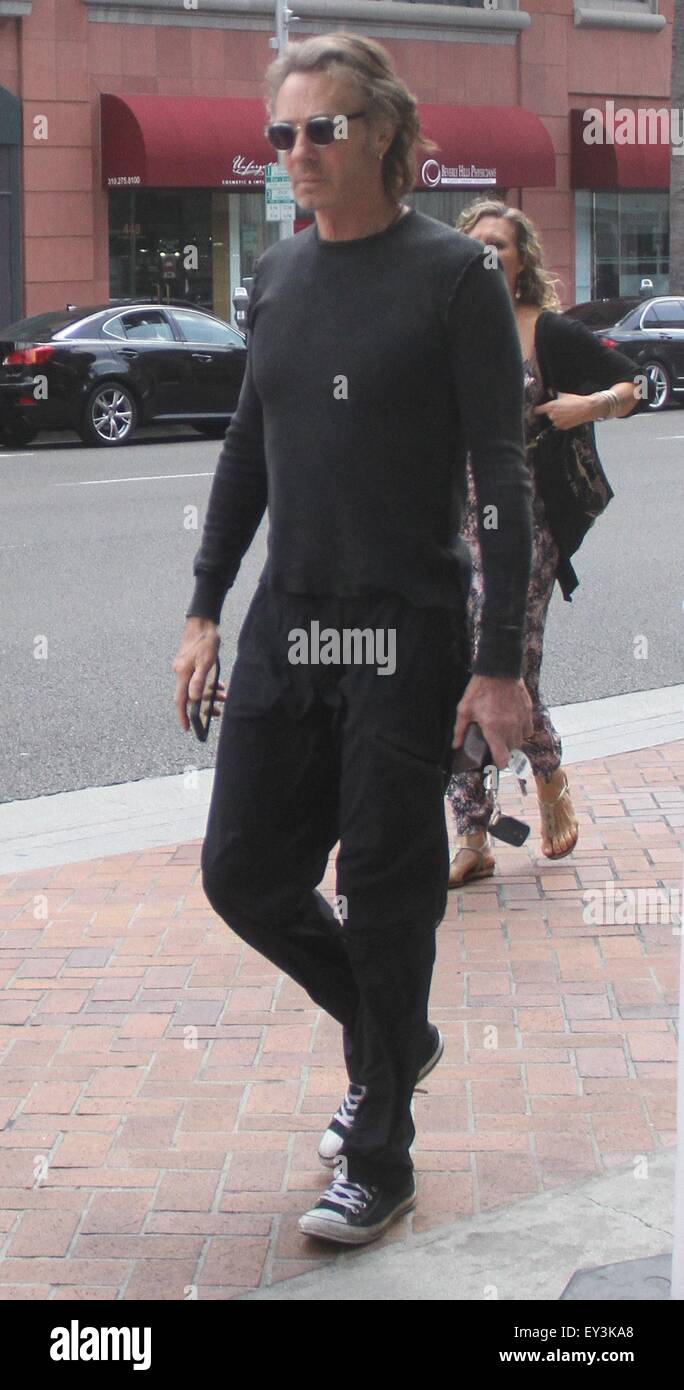 Australian musician Rick Springfield goes shopping in Beverly Hills ...