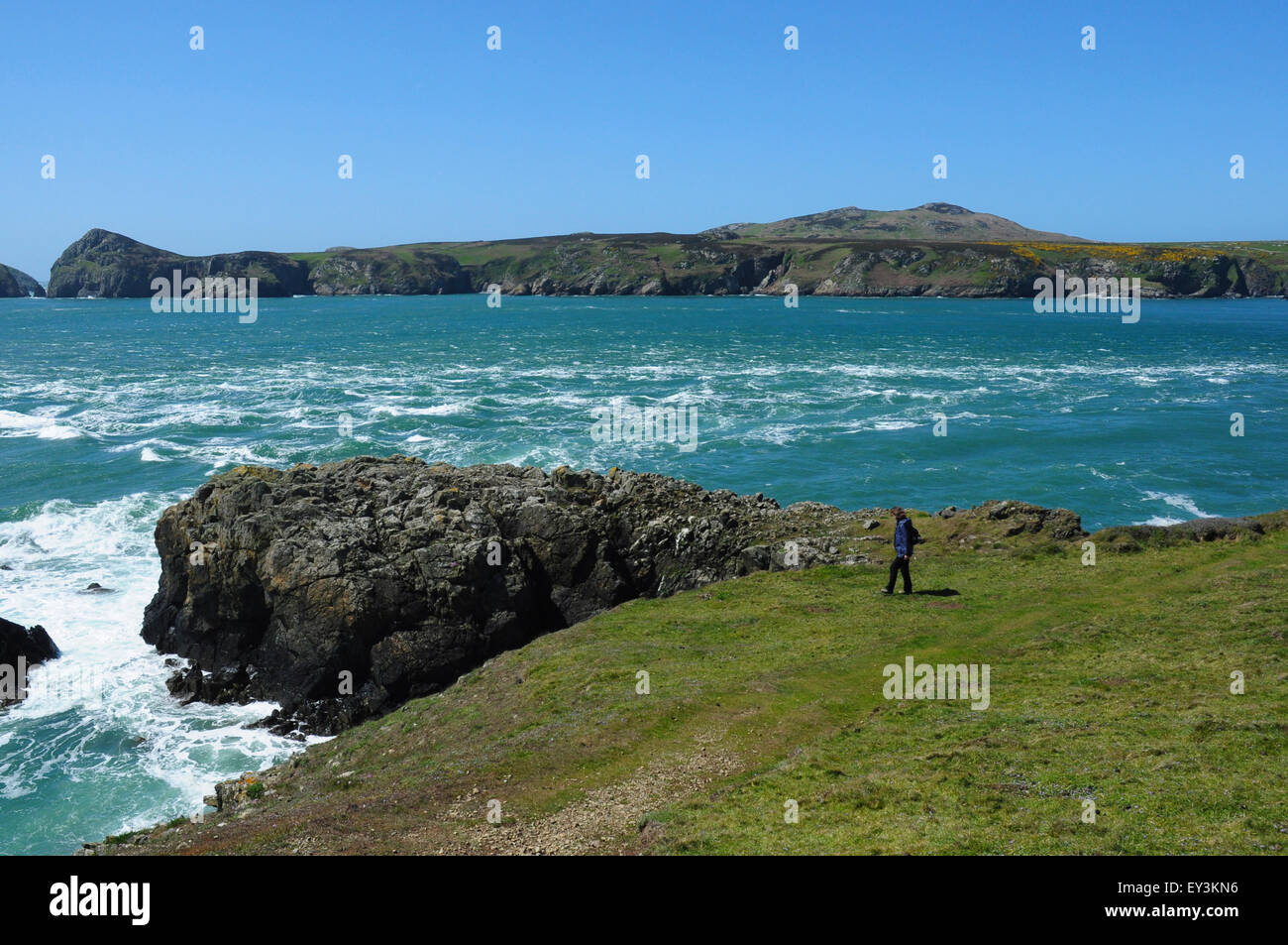 Ramsey Sound and Ramsey Island, Pembrokeshire, Wales Stock Photo - Alamy