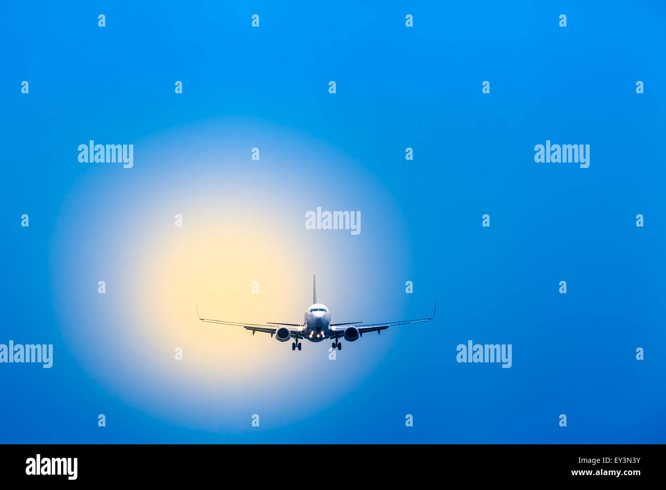 Frontal airplane landing in airport hi-res stock photography and images ...