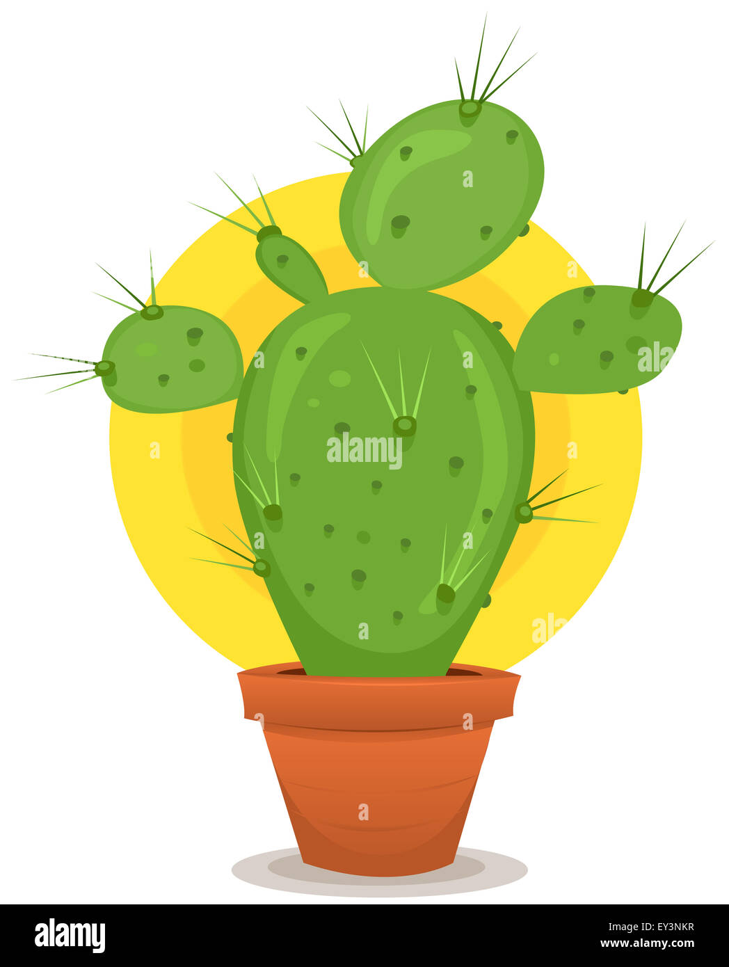 Illustration of a cartoon desert cactus plant inside garden pot Stock ...