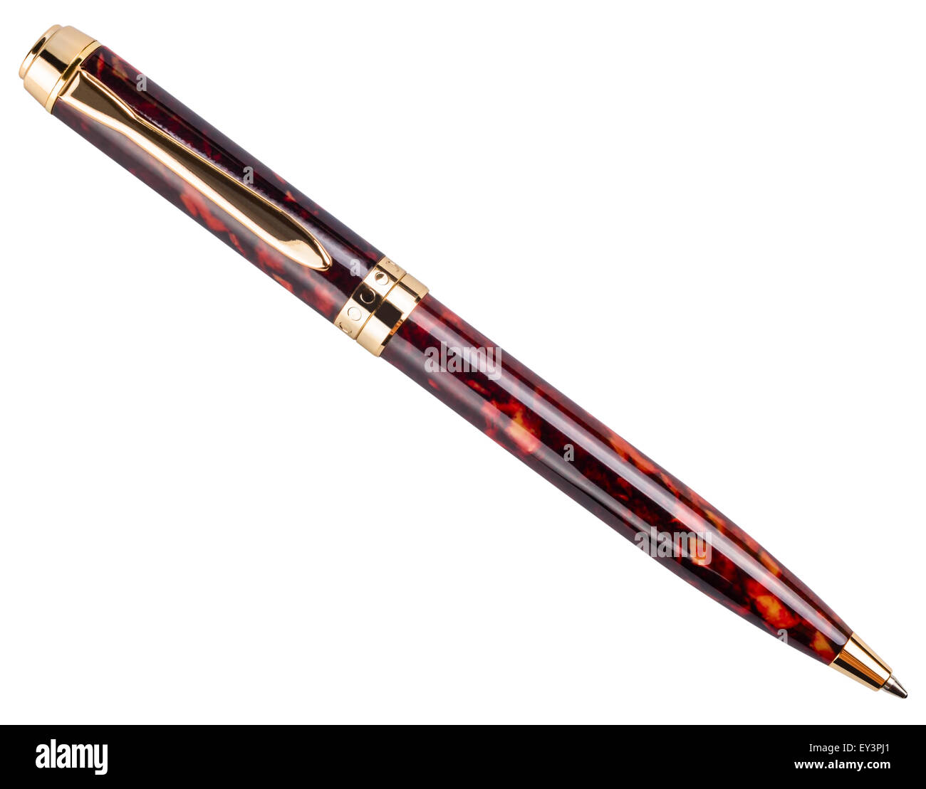 the red and gold pen isolated on white background Stock Photo - Alamy
