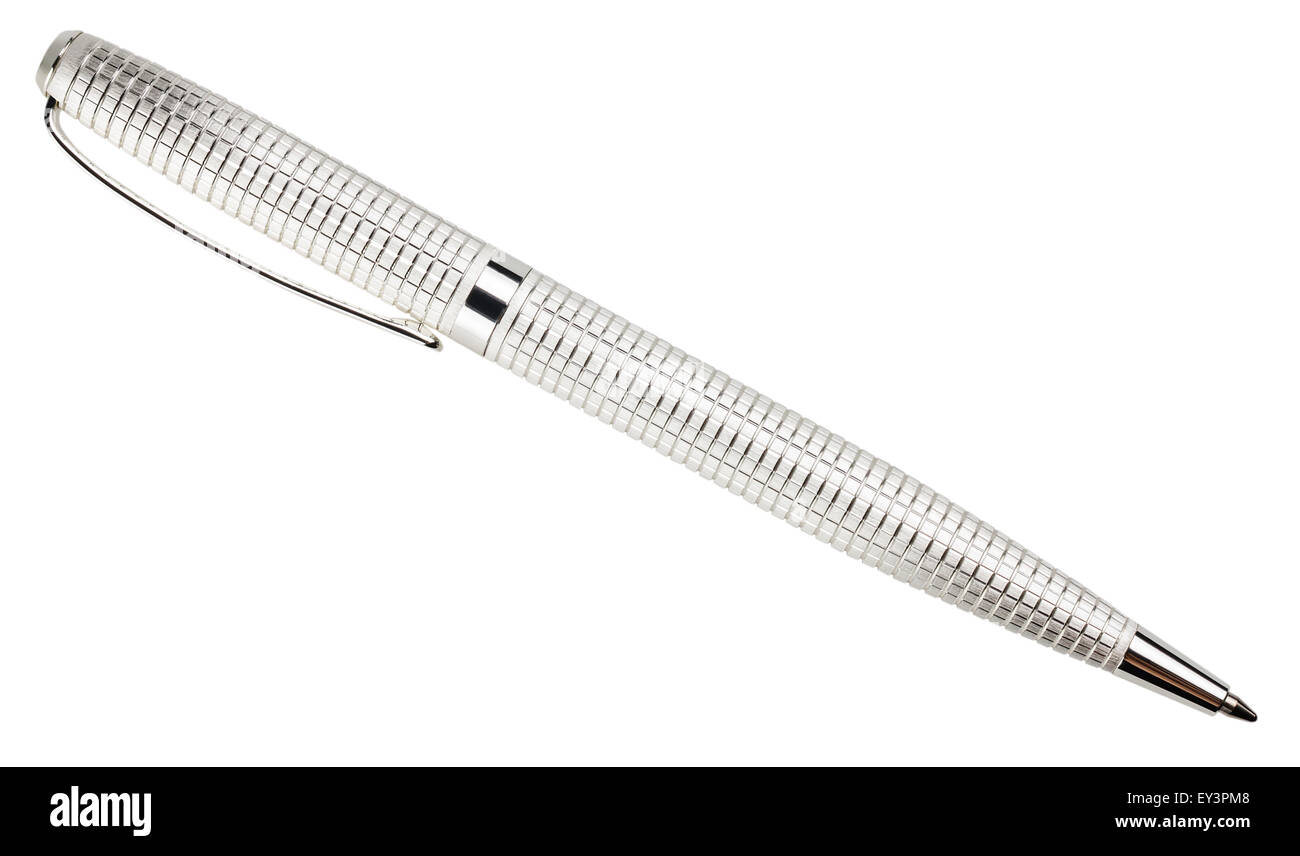 the silver pen isolated on white background Stock Photo - Alamy