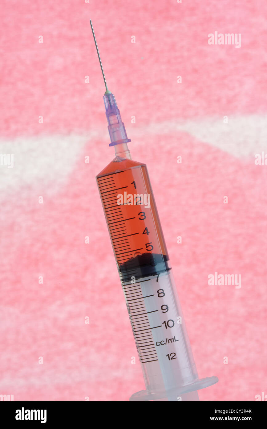 Close up of a hypodermic syringe and needle. Logos removed Stock Photo ...