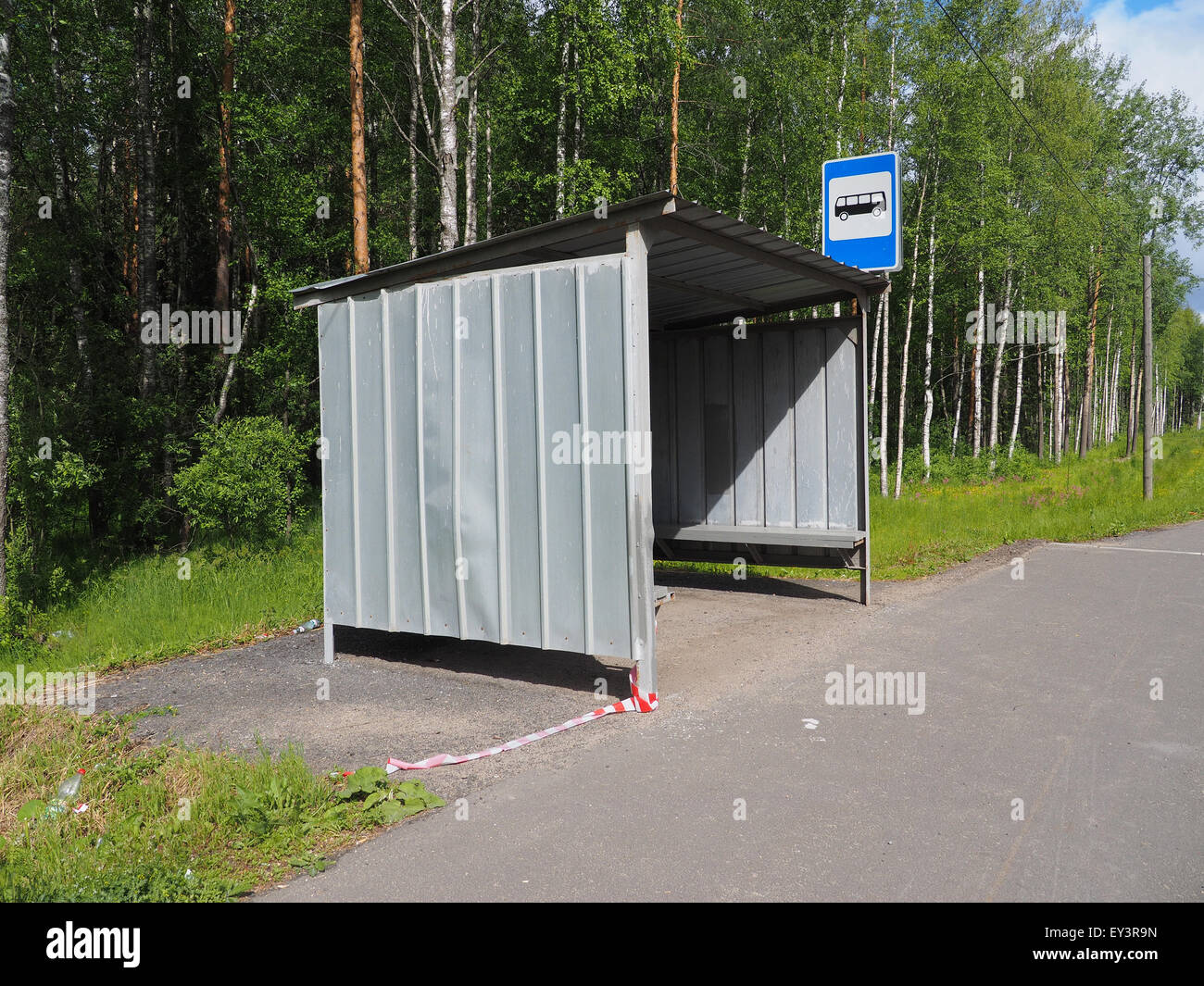bus stop in the forest Stock Photo - Alamy