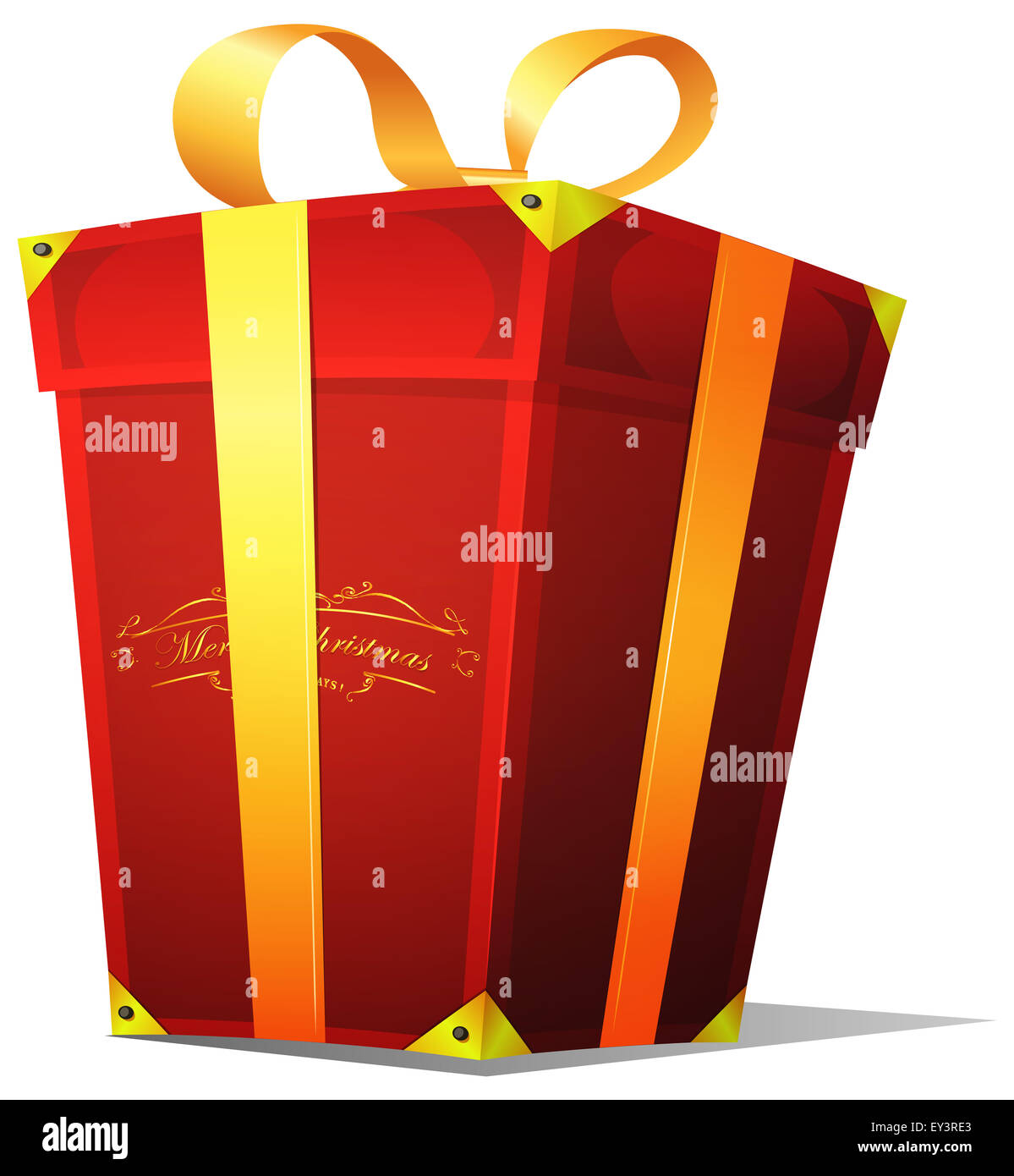 Illustration of a cartoon christmas big red gift box for birthdays ...