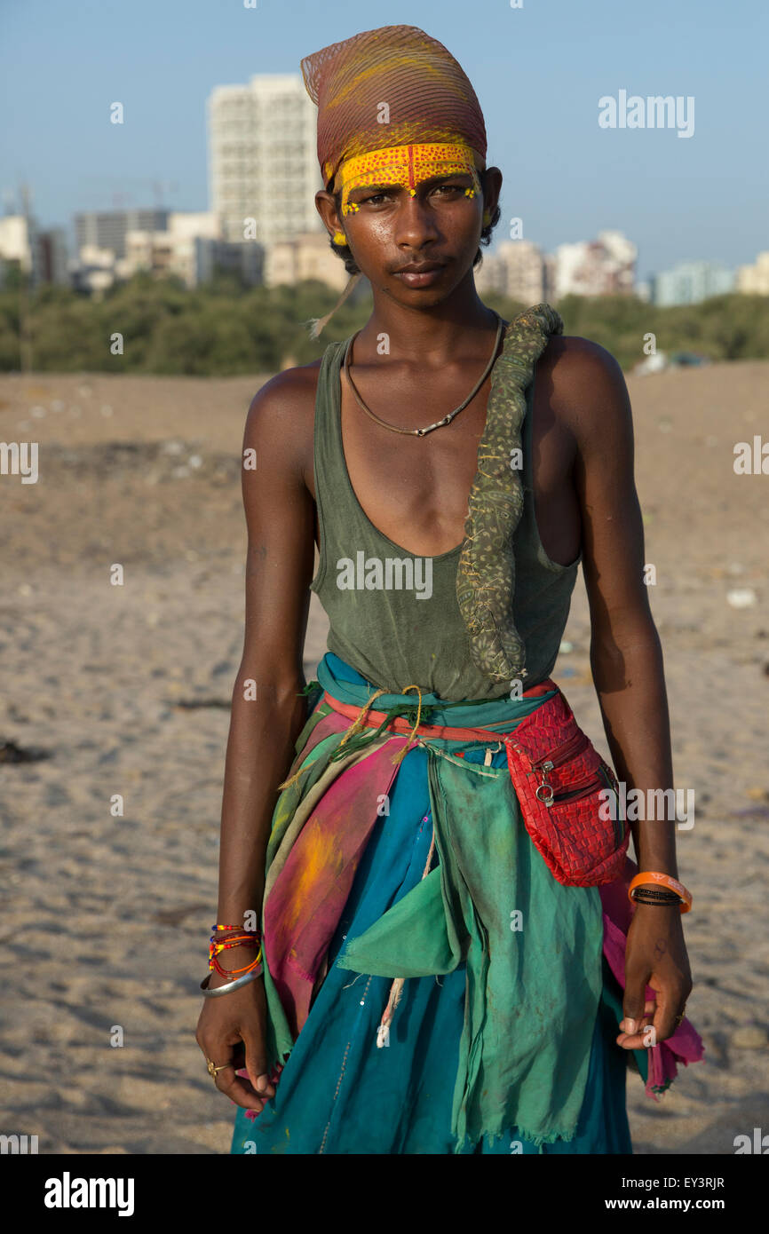 A young boy of tribal Potraj community from maharashtra in the state of ...
