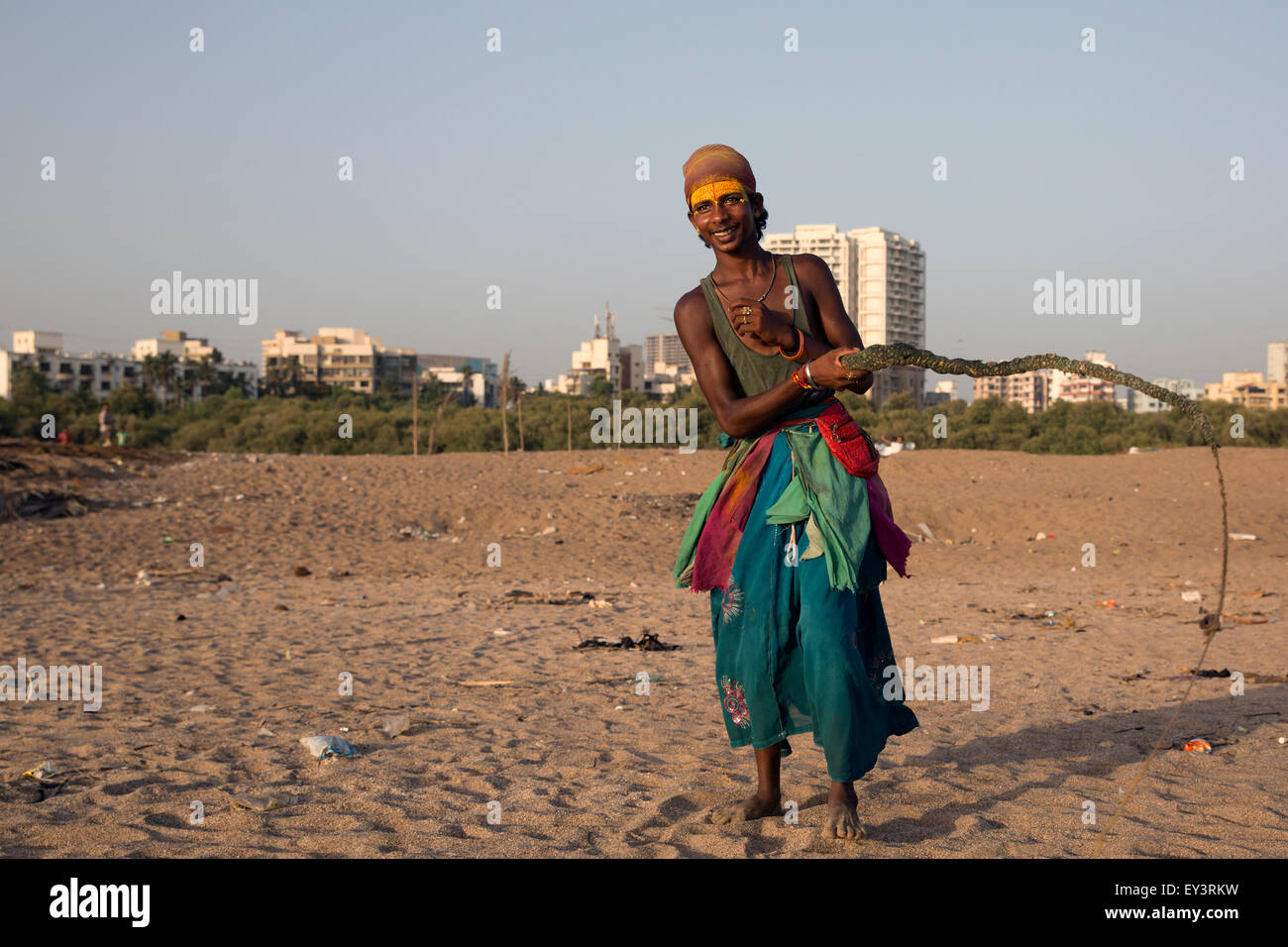 A young boy of tribal Potraj community from maharashtra in the state of ...