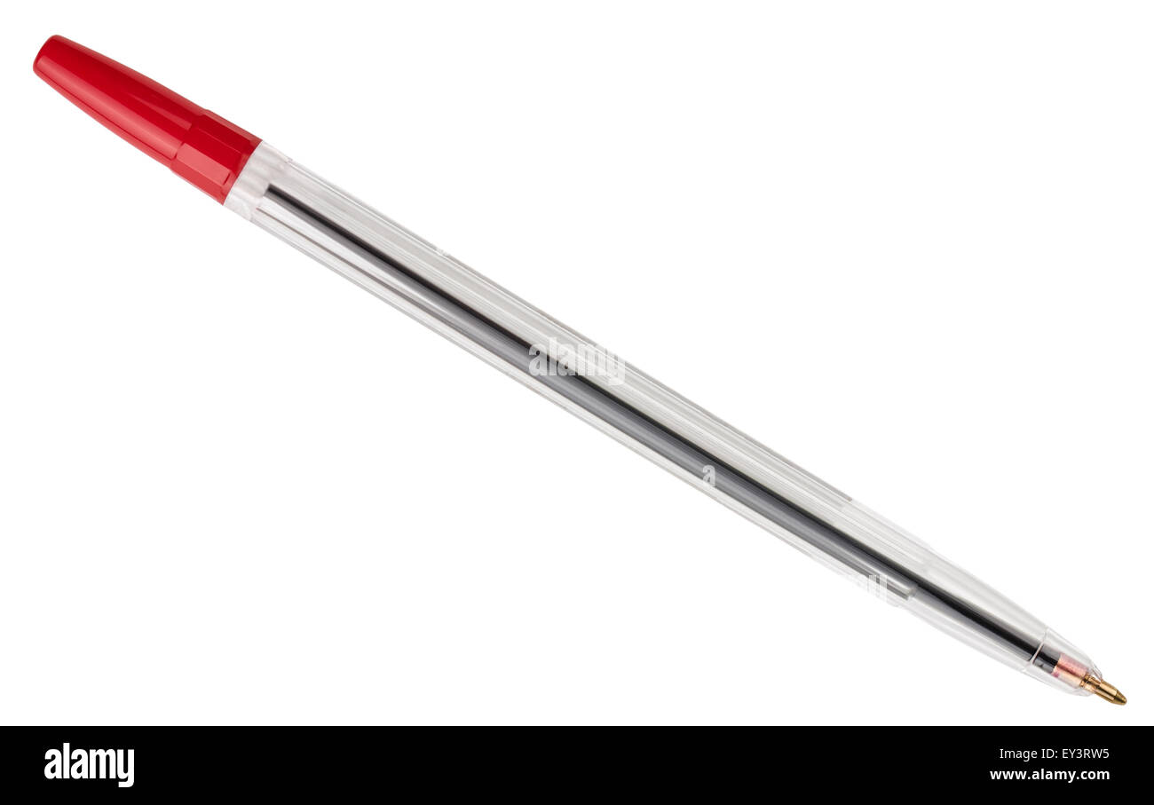 the red ballpoint pen isolated on white background Stock Photo - Alamy