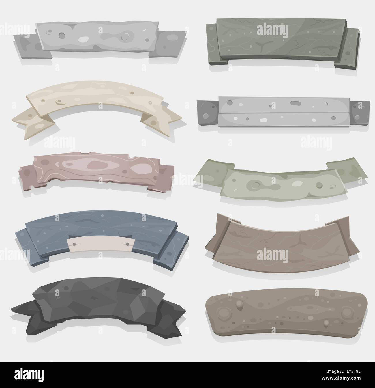 Illustration of a set of cartoon stones, rock award ribbon and boulder ...