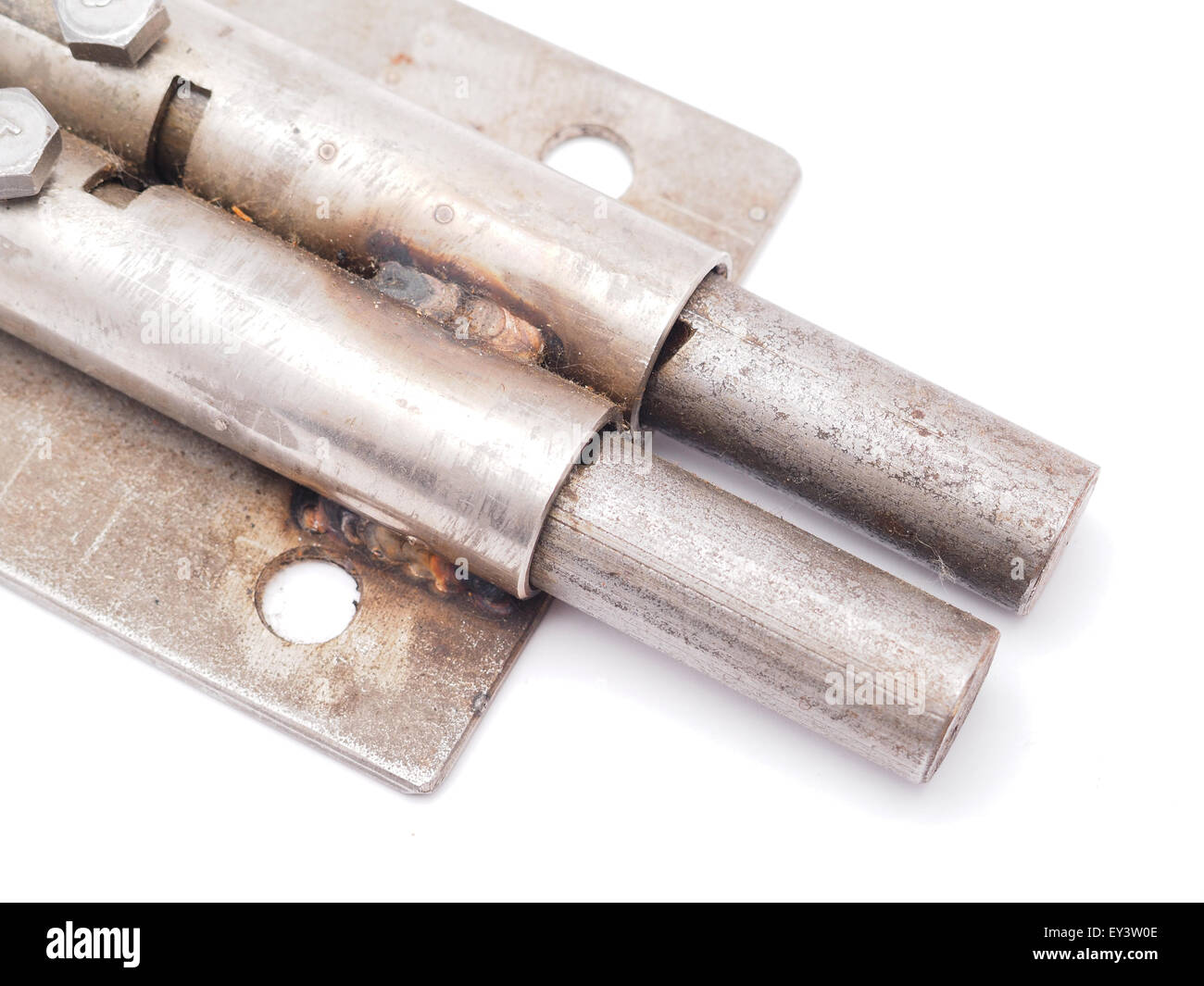 old garage lock on a white background Stock Photo - Alamy