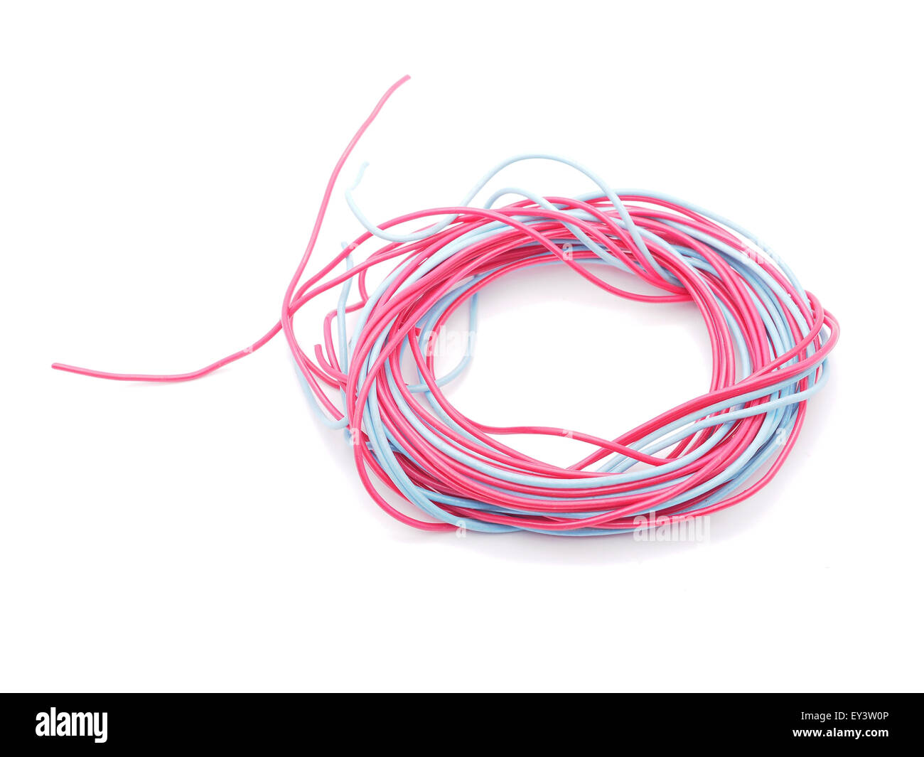 multicolored wire on a white background Stock Photo - Alamy