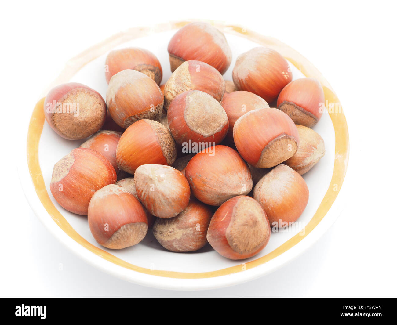 hazelnuts on a white background Stock Photo - Alamy