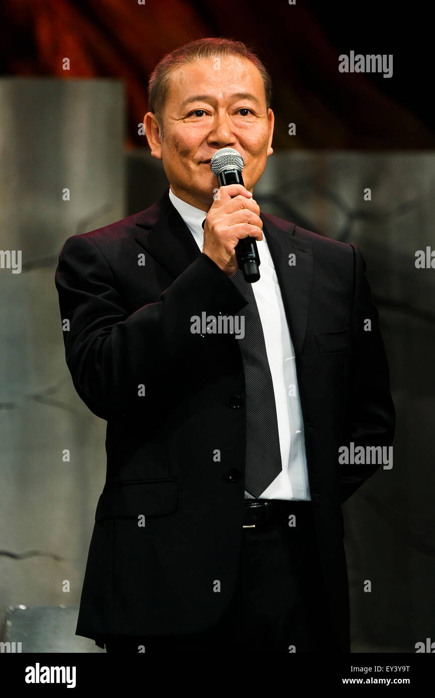 Tokyo, Japan. 21st July, 2015. Actor Jun Kunimura speaks during the Japan premiere of the film ...