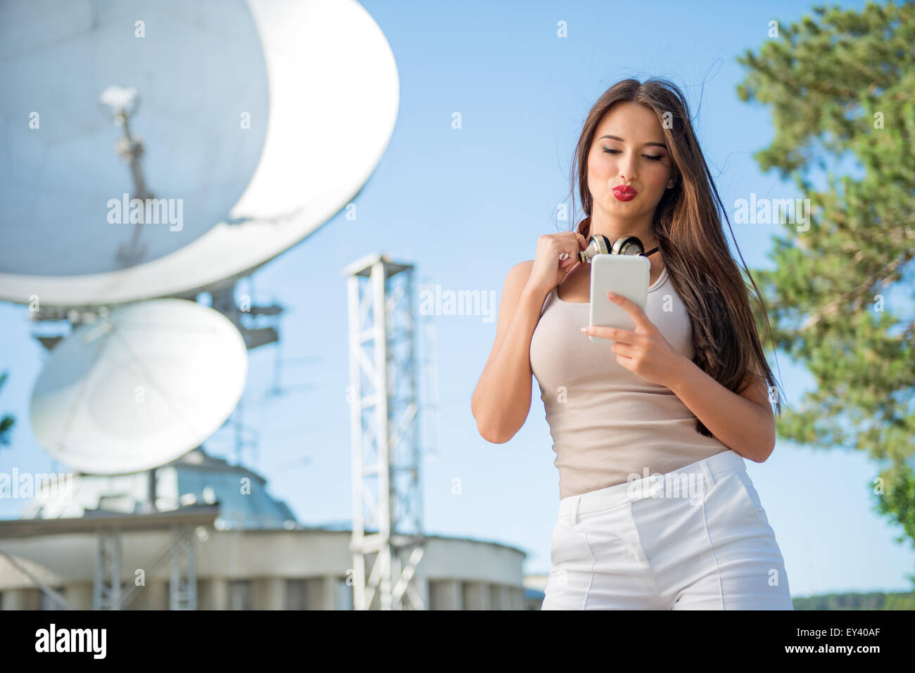 Surfing internet with fun Stock Photo - Alamy