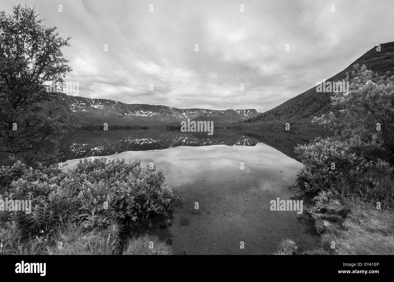 Clear lake mountains in Black and White Stock Photos & Images - Alamy