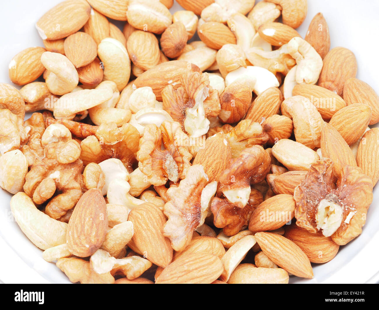 nuts on a white background Stock Photo - Alamy