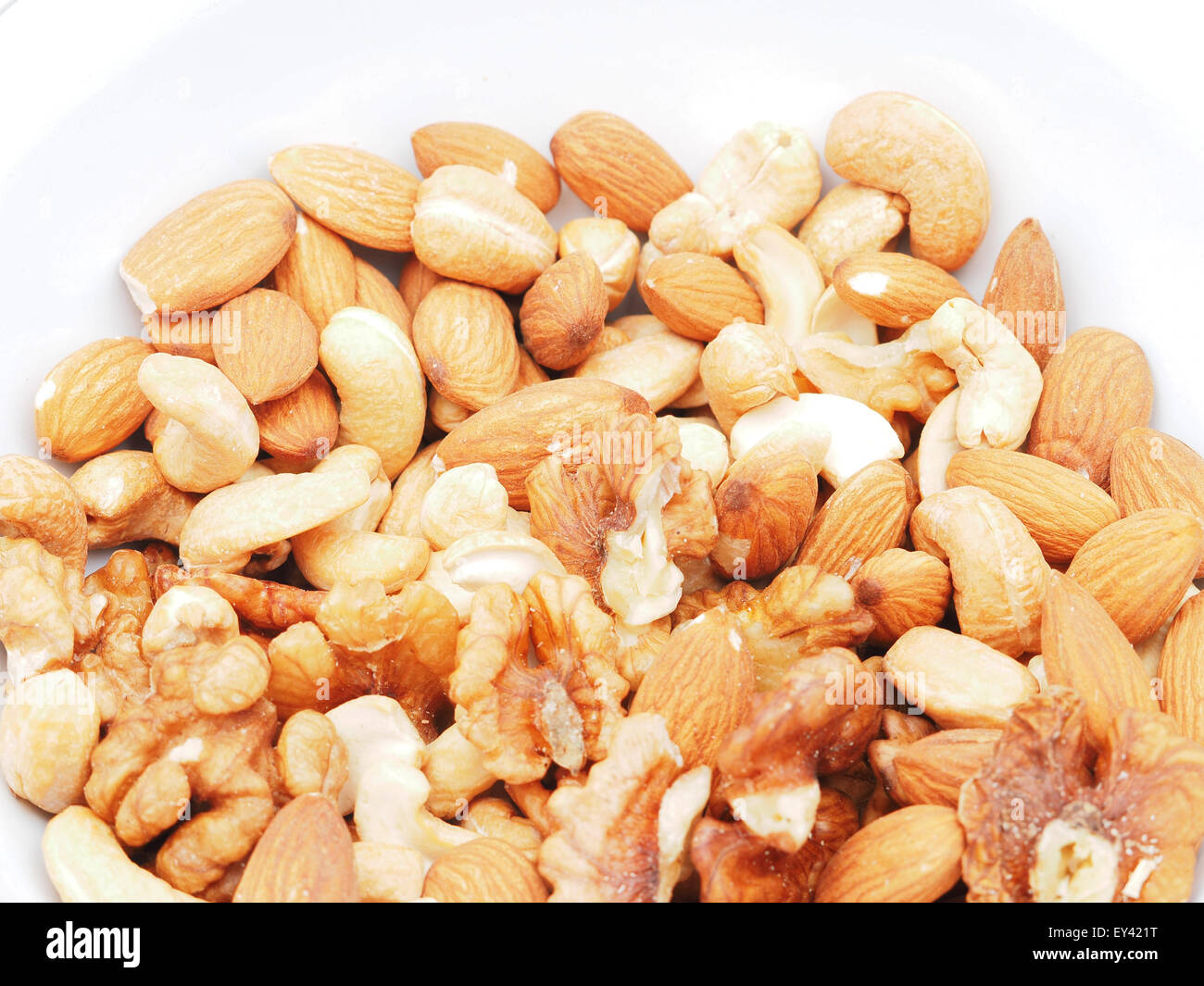 nuts on a white background Stock Photo - Alamy