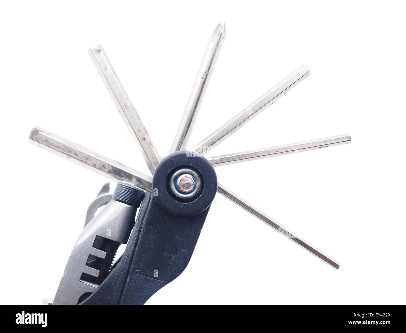 multi-tool on a white background Stock Photo - Alamy