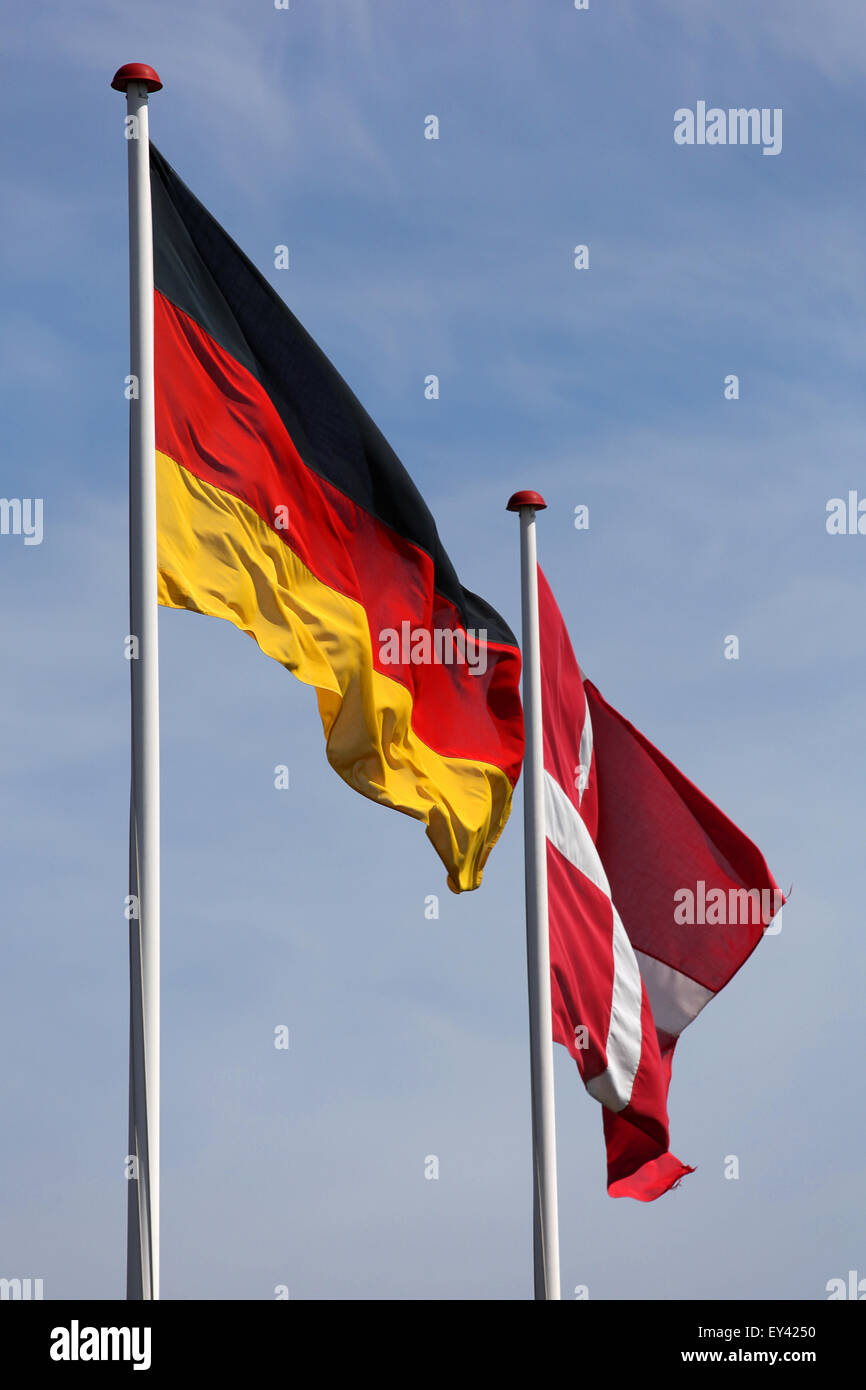 Denmark and Germany. Flags Stock Photo - Alamy