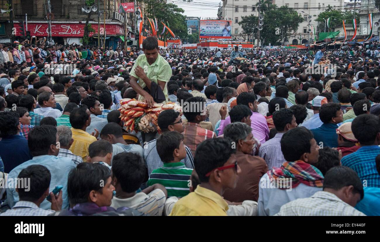 Kolkata, July 21. 21st July, 1993. People gather during a mass rally ...