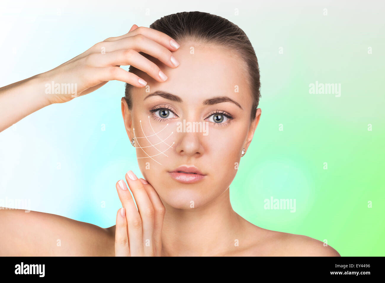 Young happy female face Stock Photo - Alamy