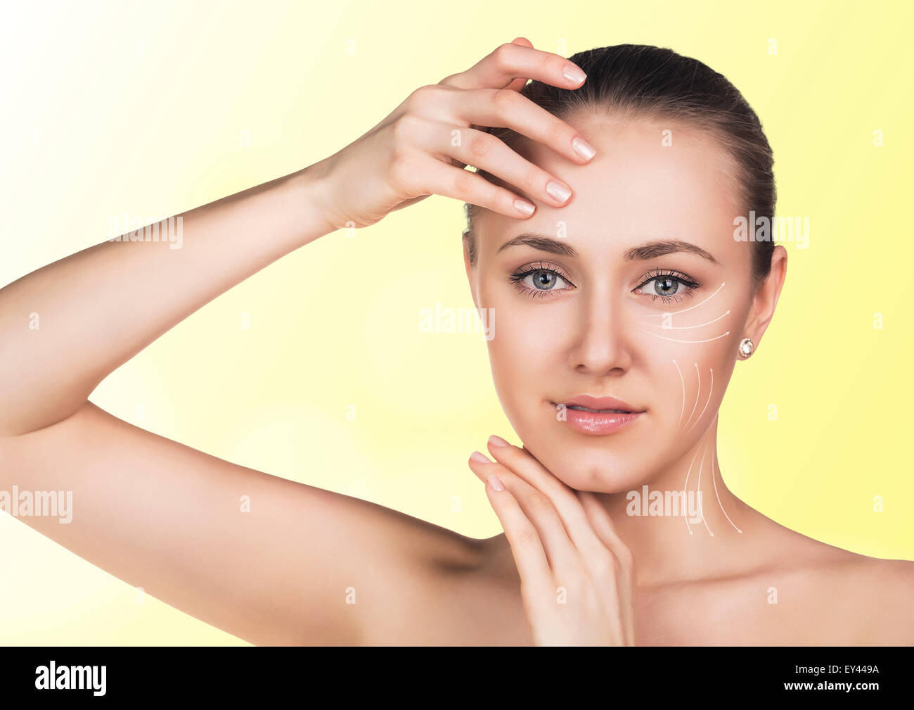 Young happy female face Stock Photo - Alamy