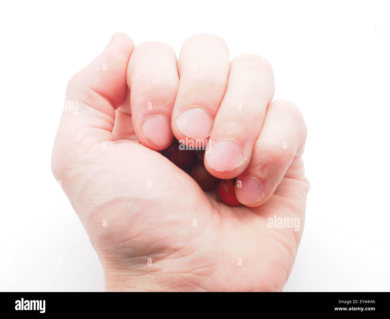 haw in hand on white background Stock Photo - Alamy