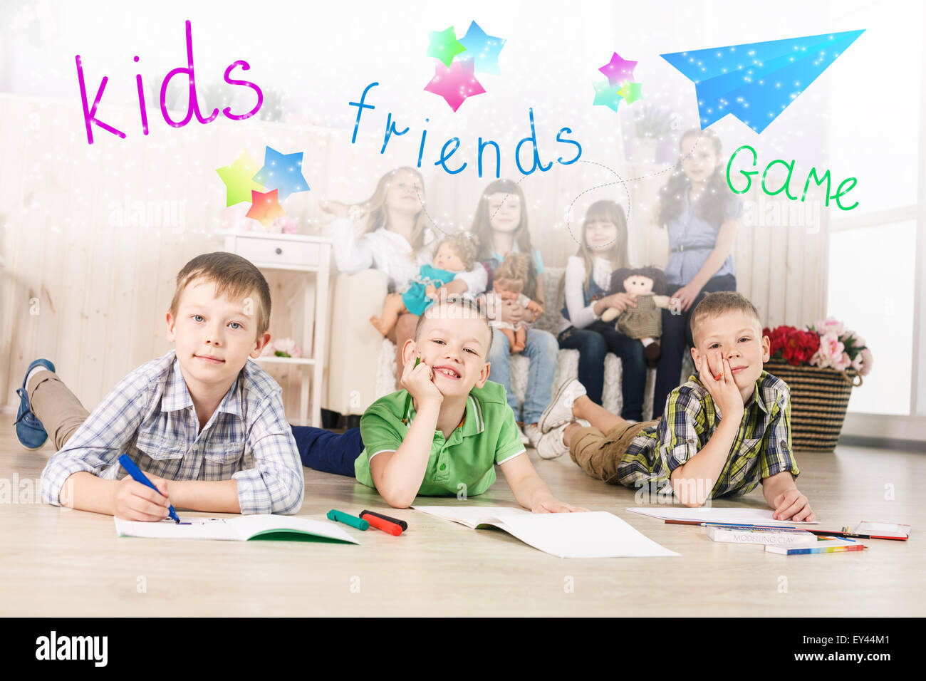 Cheerful little boys Stock Photo - Alamy