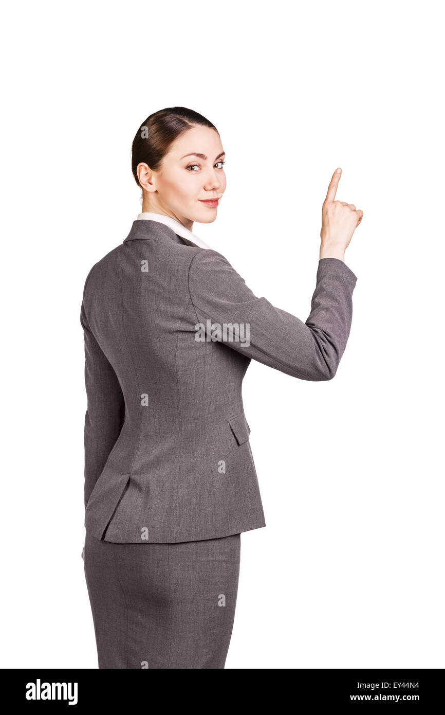 Business woman. Isolated over white background Stock Photo - Alamy