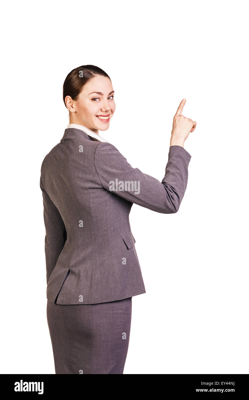 Business woman. Isolated over white background Stock Photo - Alamy