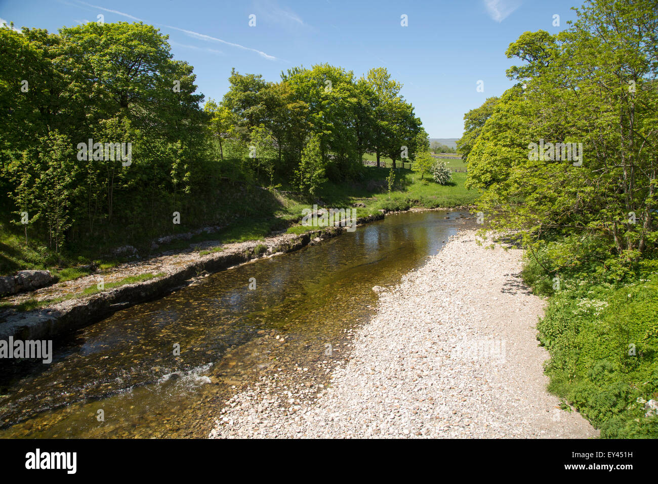 River Wharfe valley, Wharfedale, Kettlewell, Yorkshire Dales national ...
