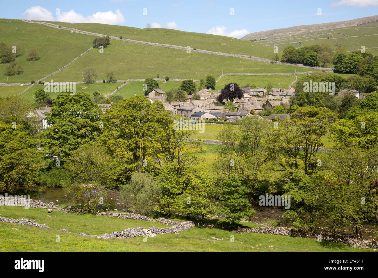 Kettlewell village, Wharfedale, Yorkshire Dales national park, England ...