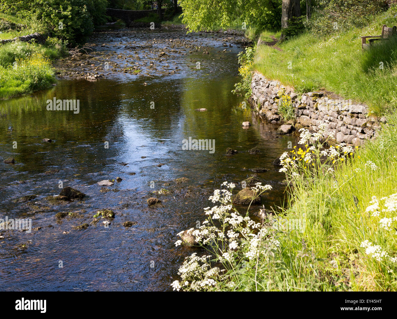 Clapham Beck stream, Clapham village, Yorkshire Dales national park ...