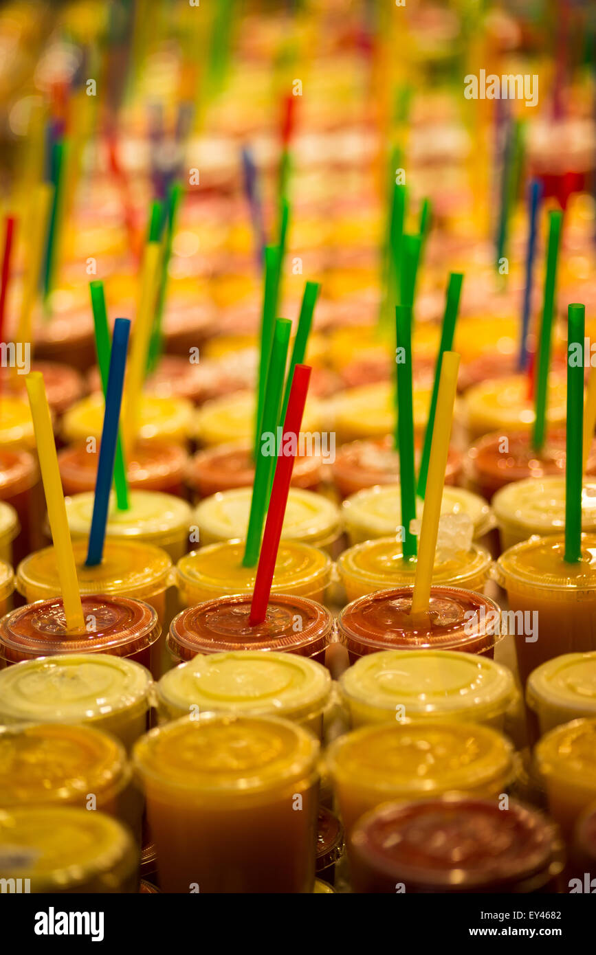 fruit pots,mixed, market, taste, colorful, fork Stock Photo - Alamy