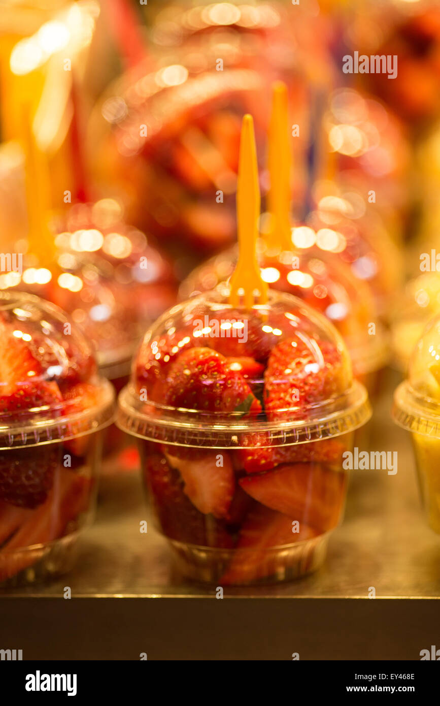 fruit pots,mixed, market, taste, colorful, fork Stock Photo - Alamy