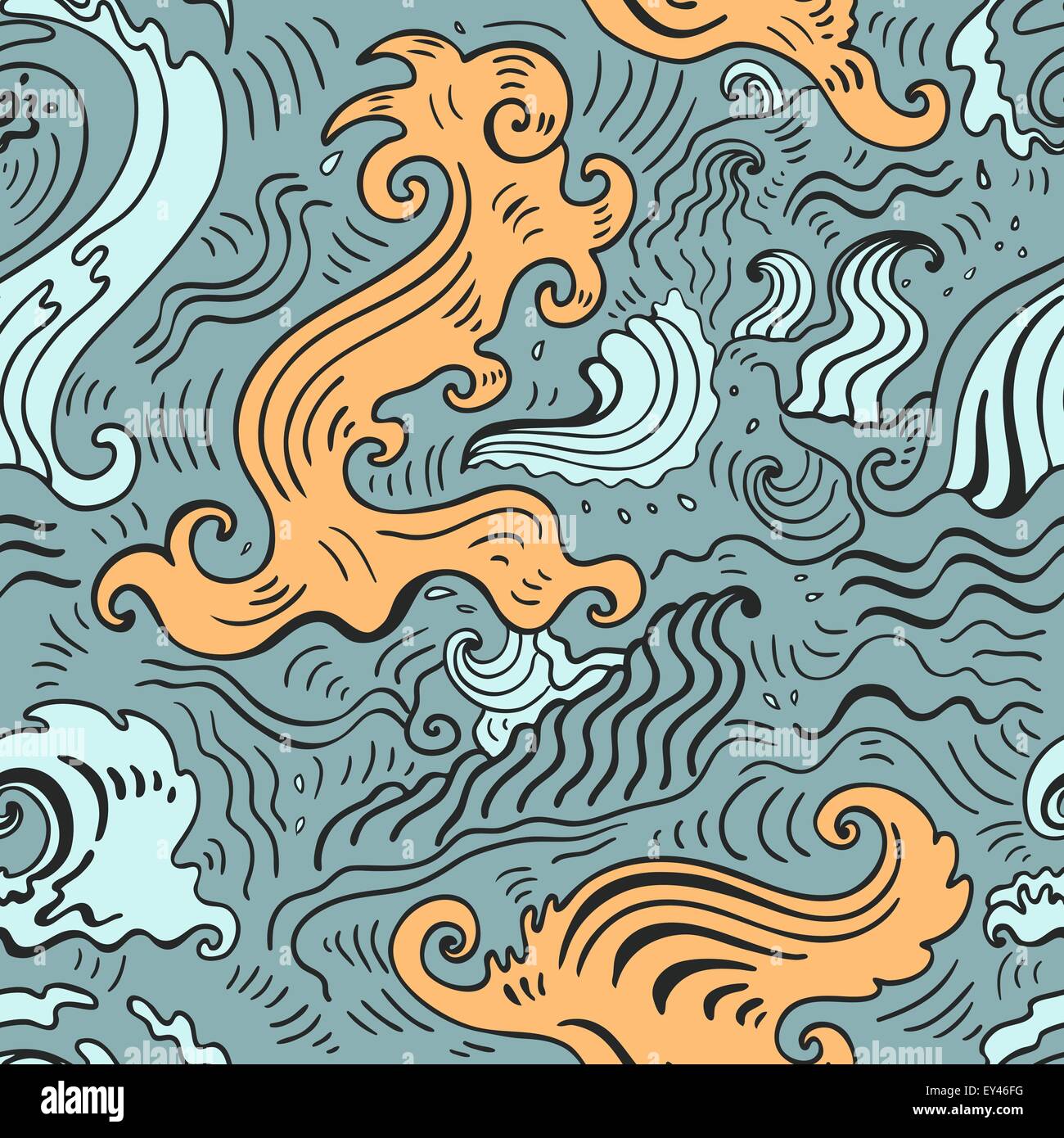 Sea waves. Seamless background Stock Vector Image & Art - Alamy