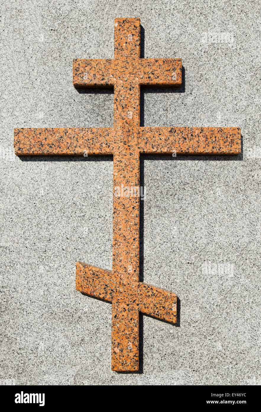 the orthodox cross located on a wall of orthodox church Stock Photo - Alamy